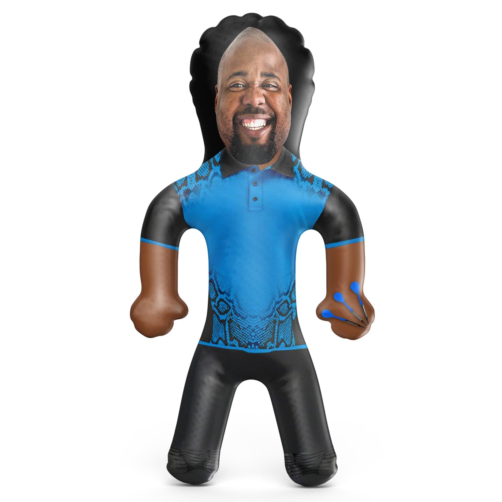 Darts Player Blue Shirt Inflatable - Custom Blow Up Doll